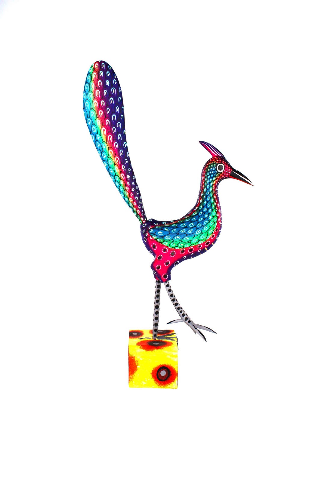 Oaxacan Wood Carving Raised Leg Road Runner Bird by Rogelio Blas ...