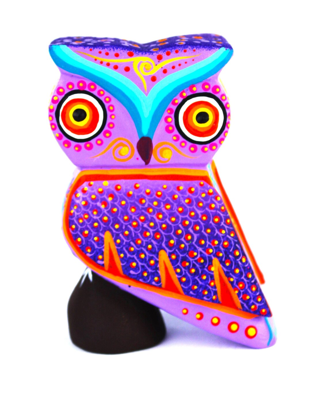 Oaxaca Wood Carving One Piece Horned Owl Perched on a Tree or Rock ...