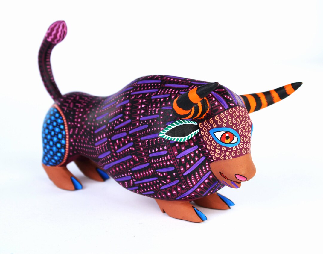 Oaxacan Wood Carving Fantastic Buffalo Bison by Lauro Ramirez Oaxaca ...