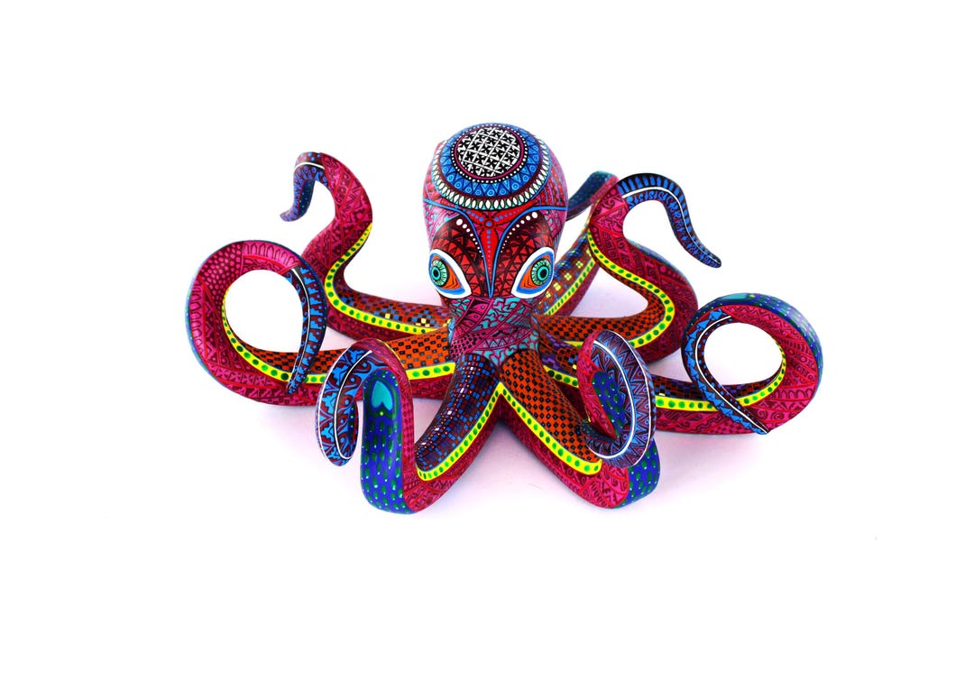 Oaxacan Wood Carving Museum Quality Octopus With Amazing Tentacles ...