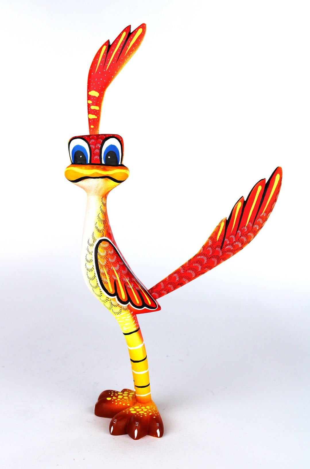 Oaxacan Wood Carving Roadrunner Bird Alebrije by Fidel Blas Mexican ...