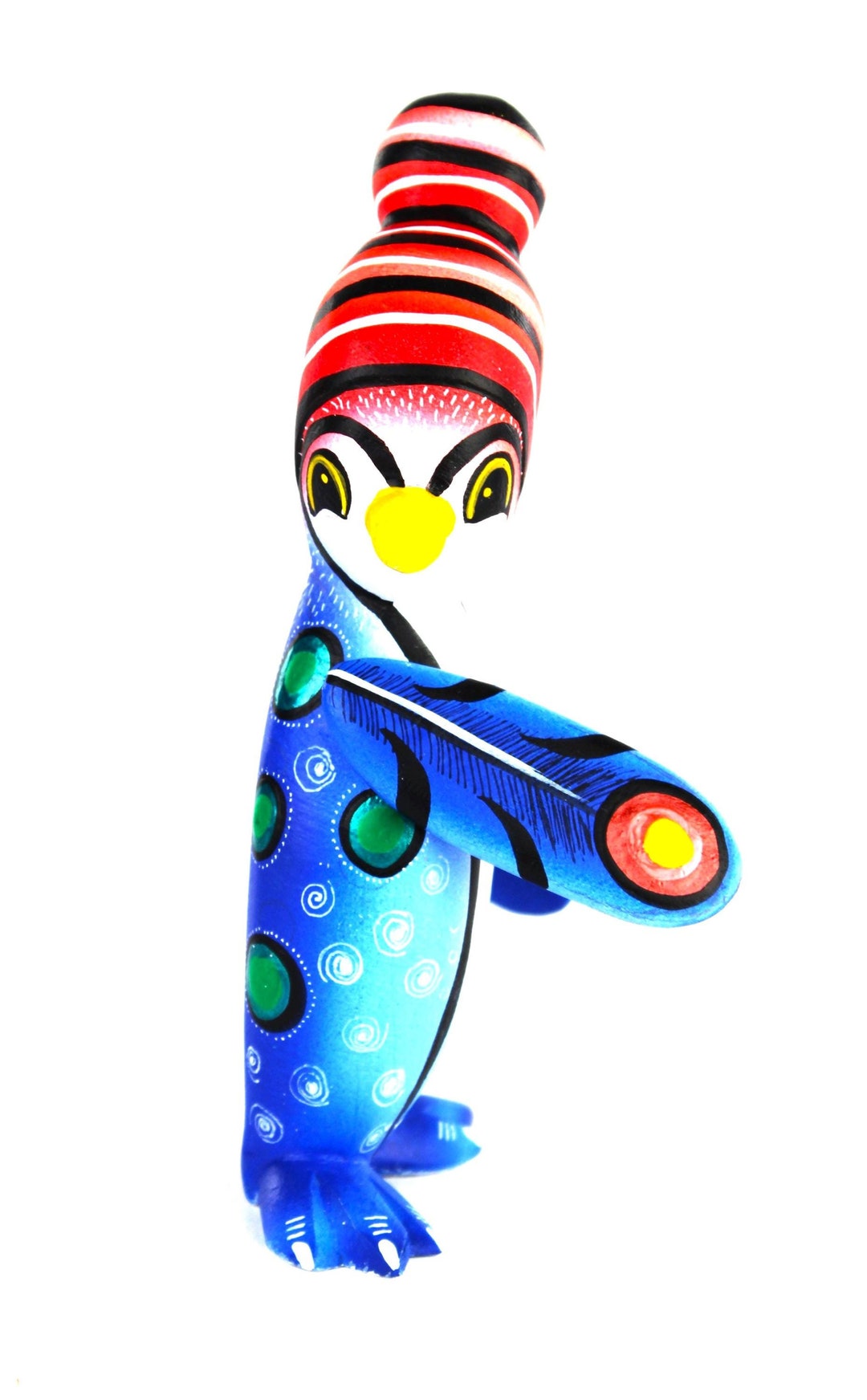 Oaxacan Wood Carving Winter Wonderland Penguin With Hat Alebrije by ...