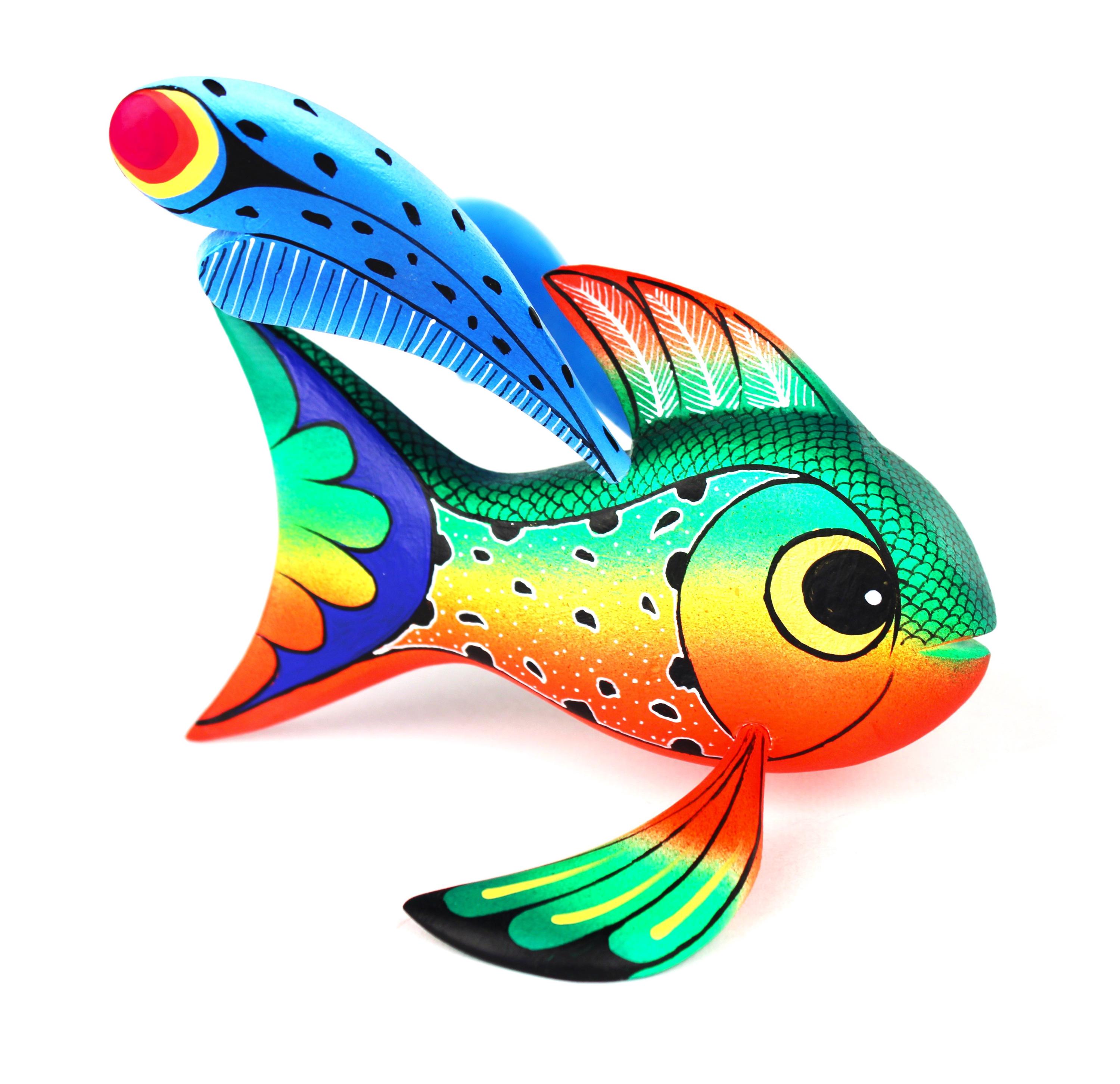 Oaxaca Wood Carving Flying Fish by Andres Blas Oaxacan Mexican Folk Art ...