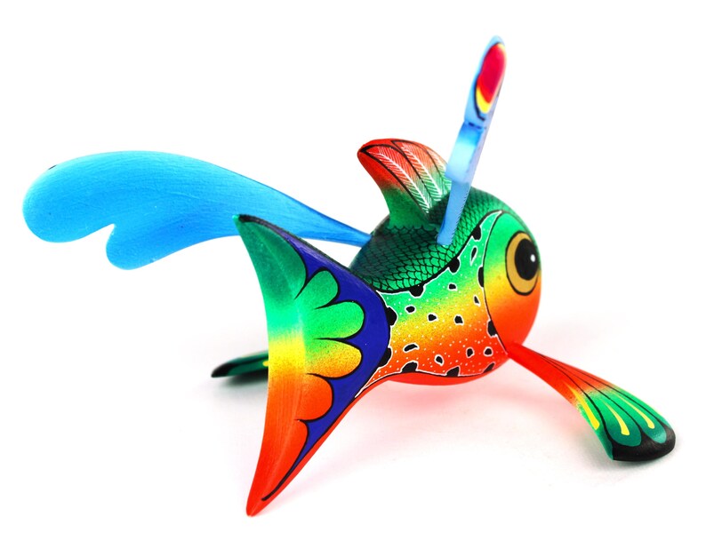 Oaxaca Wood Carving Flying Fish by Andres Blas Oaxacan Mexican Folk Art ...