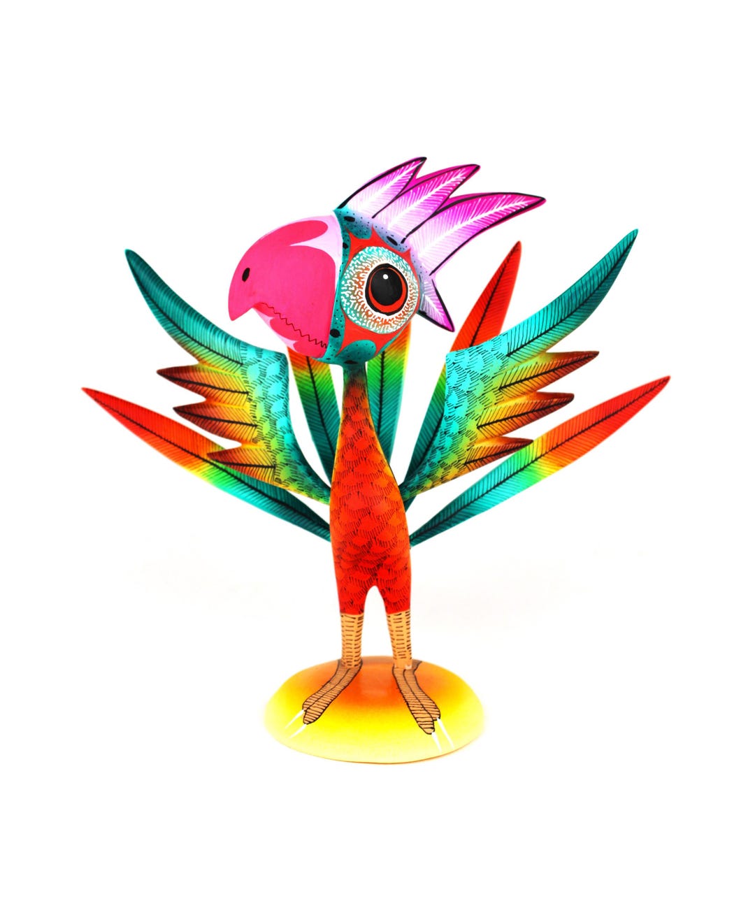 Oaxaca Wood Carving Parrot Macaw Bird by Victoria Blas Oaxacan Mexican ...