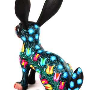 Oaxacan Wood Carving Floral Bunny Rabbit Alebrije by Jose Olivera Perez ...