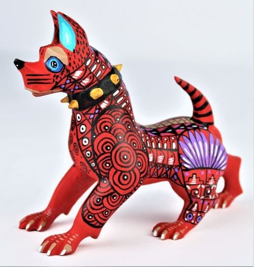Oaxacan Wood Carving Black And White English Bulldog Dog By Armando ...