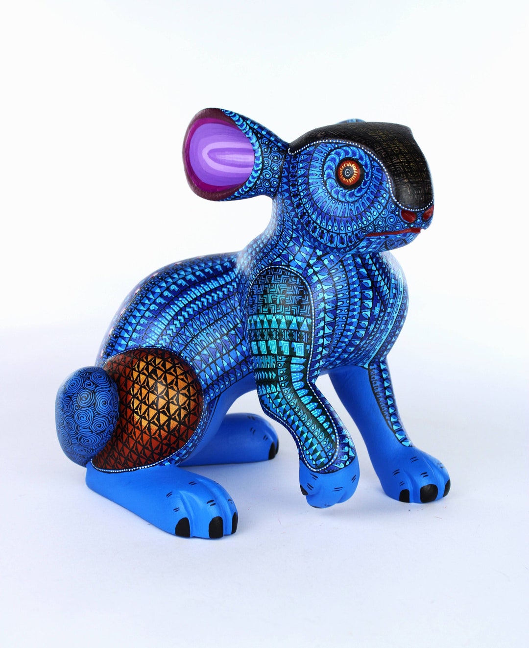 Oaxacan Wood Carving Museum Quality One Piece Rabbit in Motion Alebrije ...
