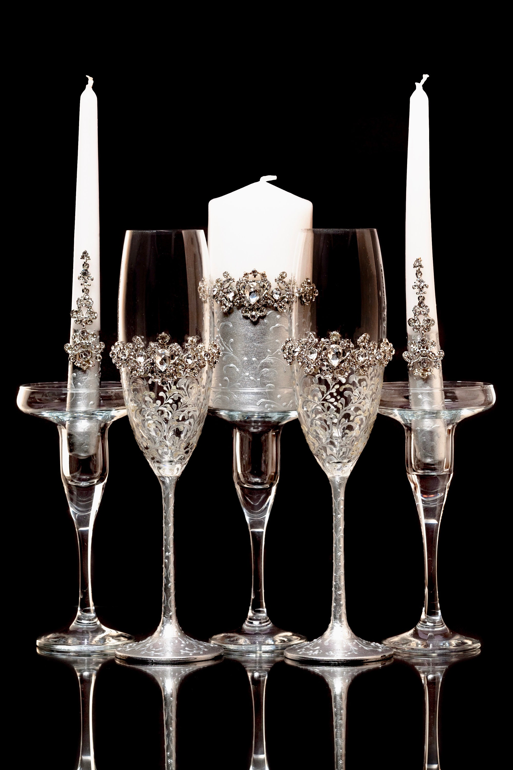 3 Gold Unity Candle Holder Set Golden Wedding Gold Unity - Etsy