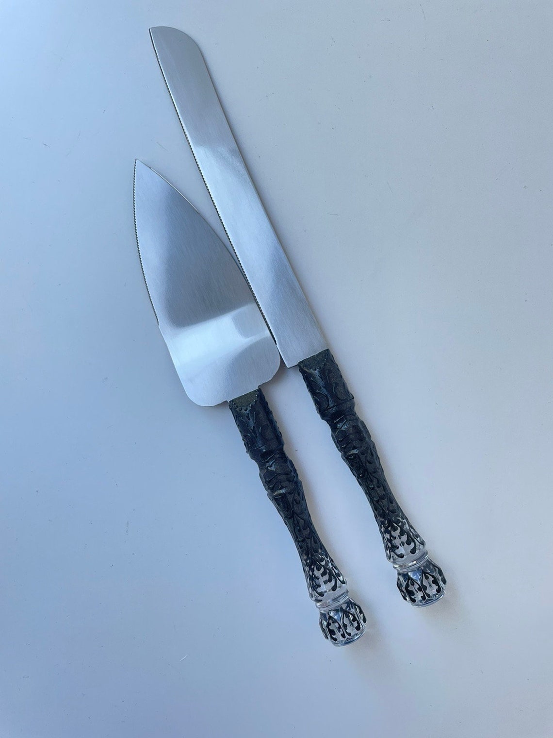 Black Cake Server and Knife Black Wedding Cake Cutting Set - Etsy