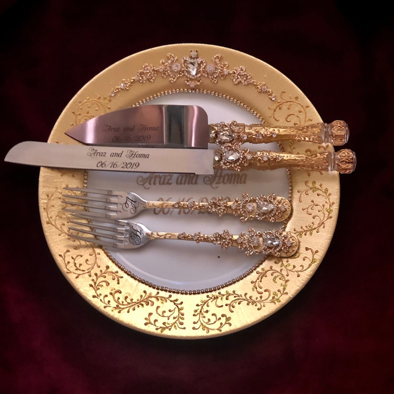 Gold Knife and Forks Set - Etsy