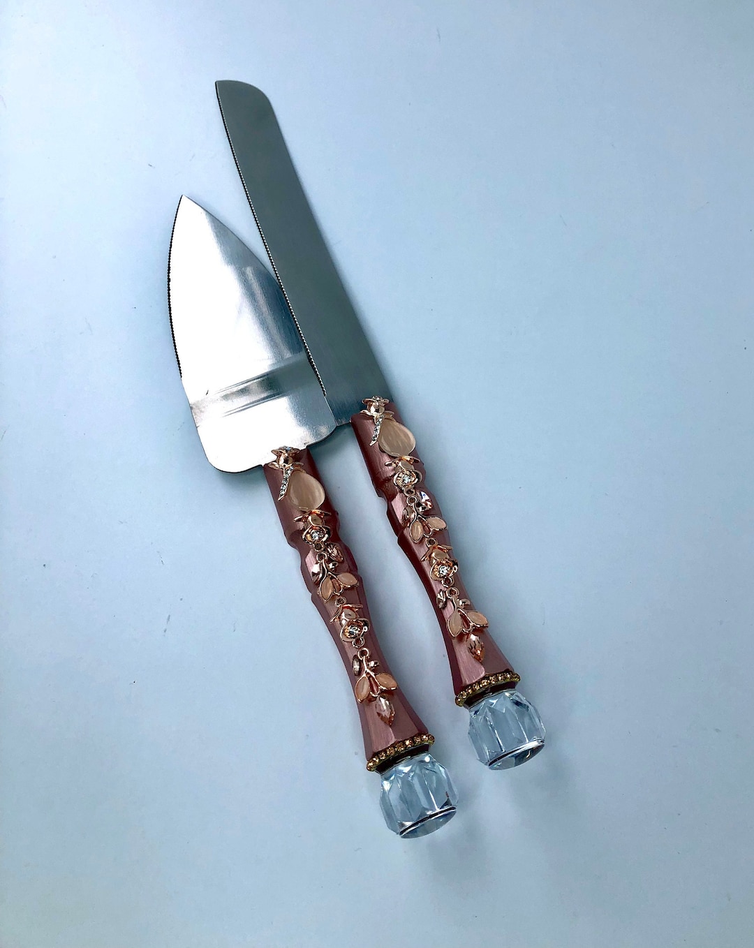 Rose Gold Rose Gold Cake Server Knife With Engraving Personalized ...