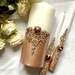 Rose Gold Unity Candle Set Rose Gold Candle Holders Rose Gold Wedding ...