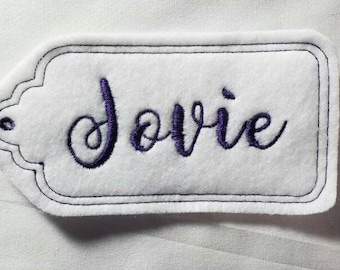 Embroidered name tag | Etsy