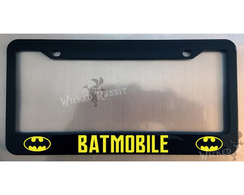 Batman BATMOBILE Glossy Black License Plate Frame | Etsy