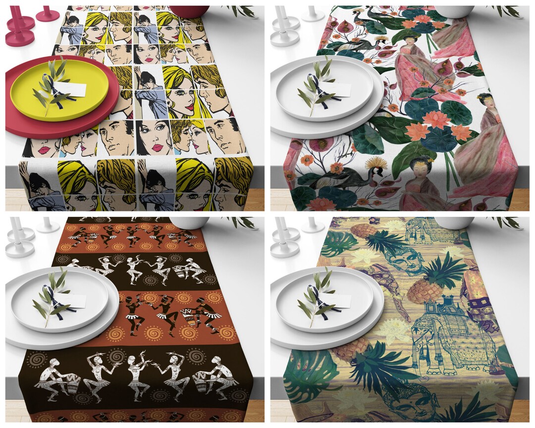 Face Table Runner|human Figure Design Table Decor|character Table Cloth ...