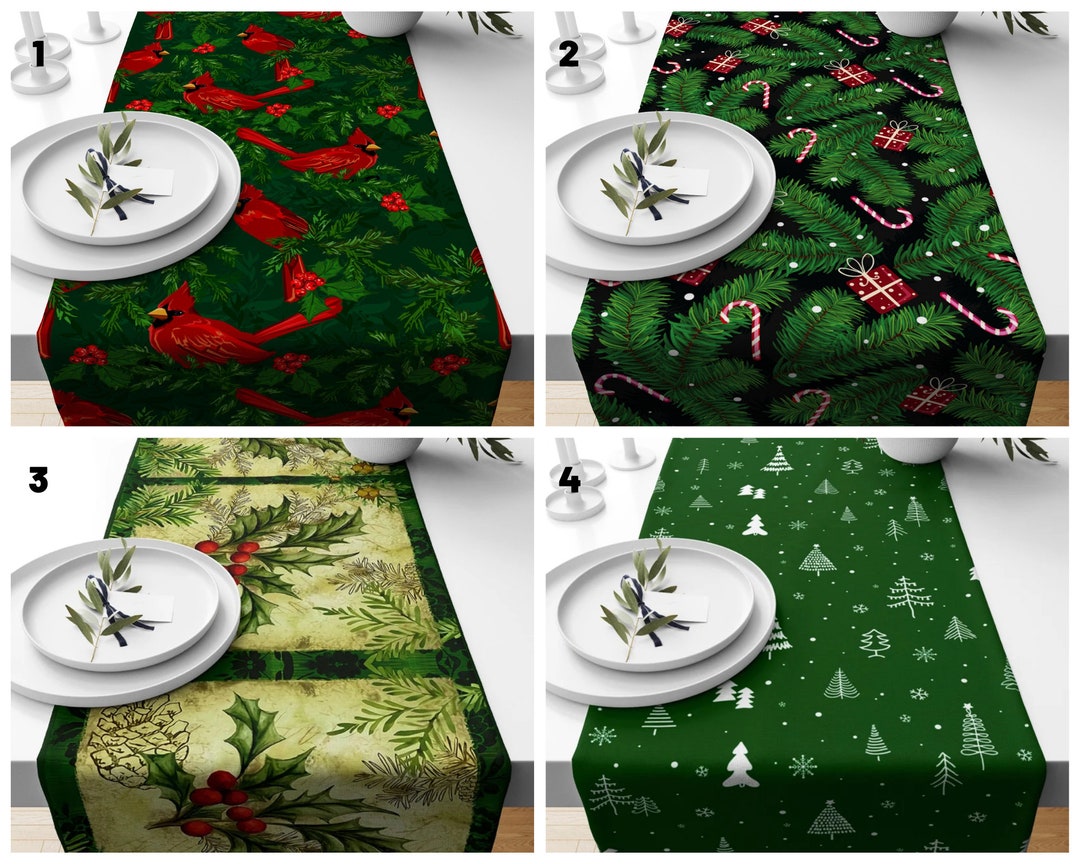 Christmas Table Runner/festive Table/christmas Tablecloth/christmas ...