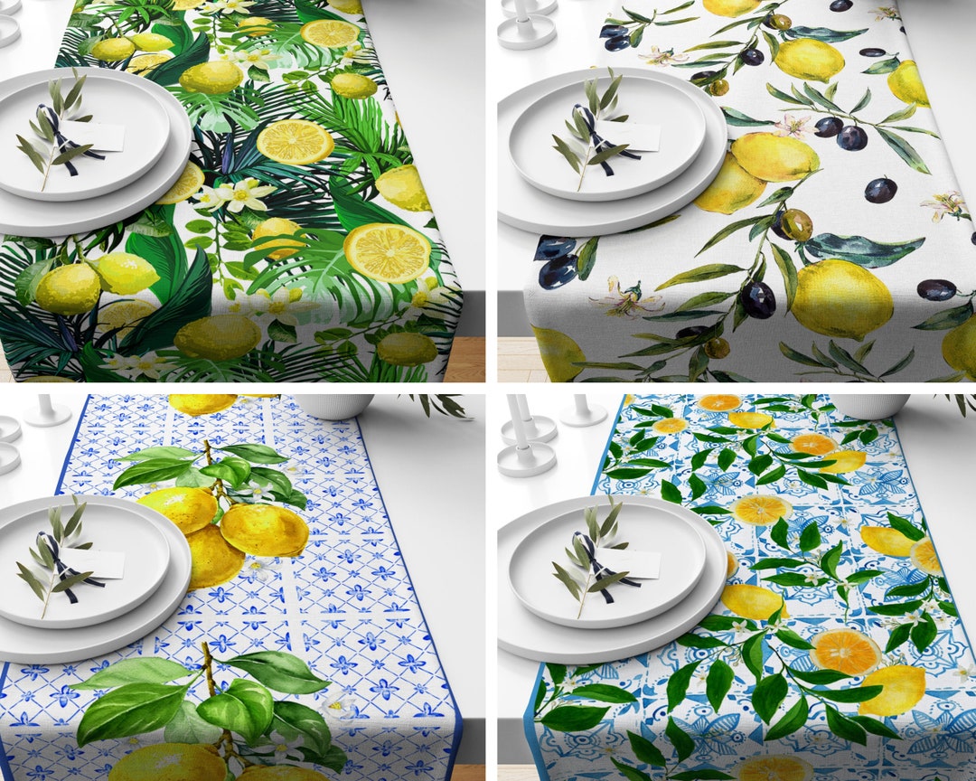 Citrus Lemon Table Runner|lime Table Decor|decorative Table Cloth|fruit ...
