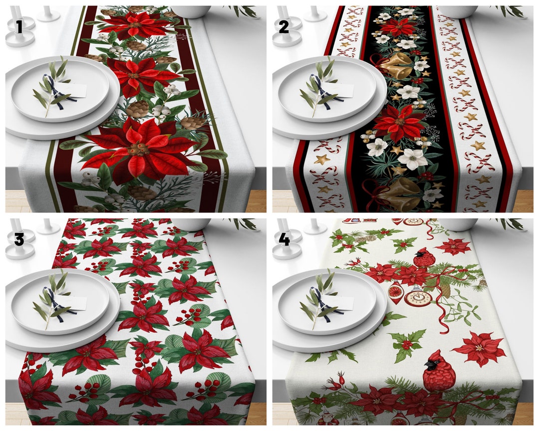 Merry Christmas Table Runner/christmas Accent Table Cloth/christmas ...