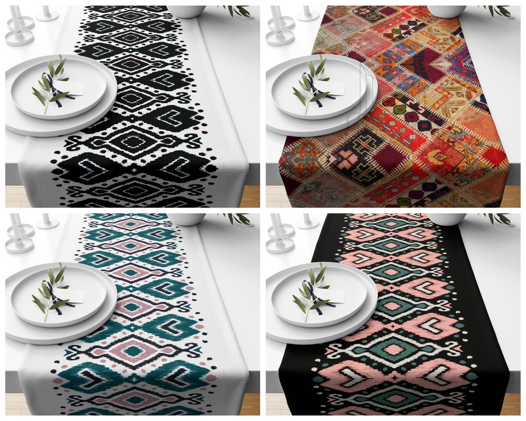 Kilim Print Table Runner|ethnic Rug Design Table Decor|authentic Table ...