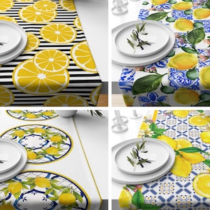 Lemon Table Cloth|fruit Table Decor|decorative Table Runner|lime Table ...