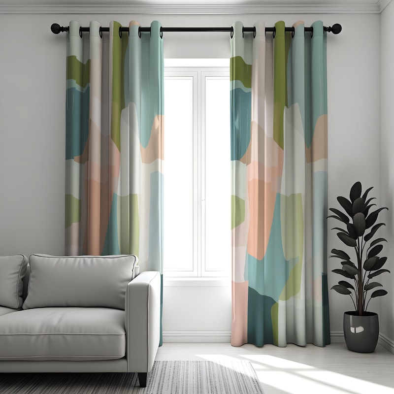 Color Block Drapes - Etsy