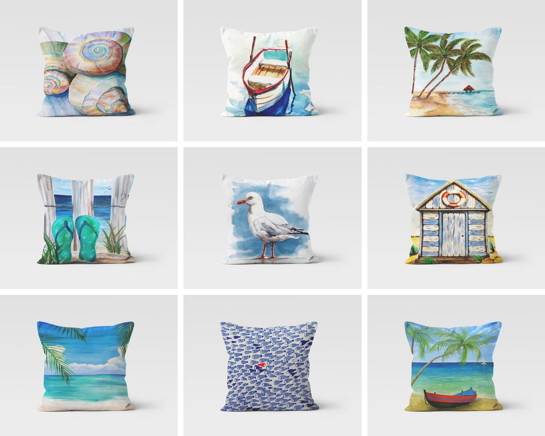 Nautical Sea Beach Cushion Cover/beach Ocean House Decor Pillow Case ...