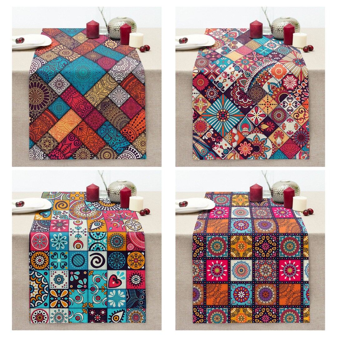 Kilim Table Runner, Authentic Turkish Style Table Decoration, Ethnic ...