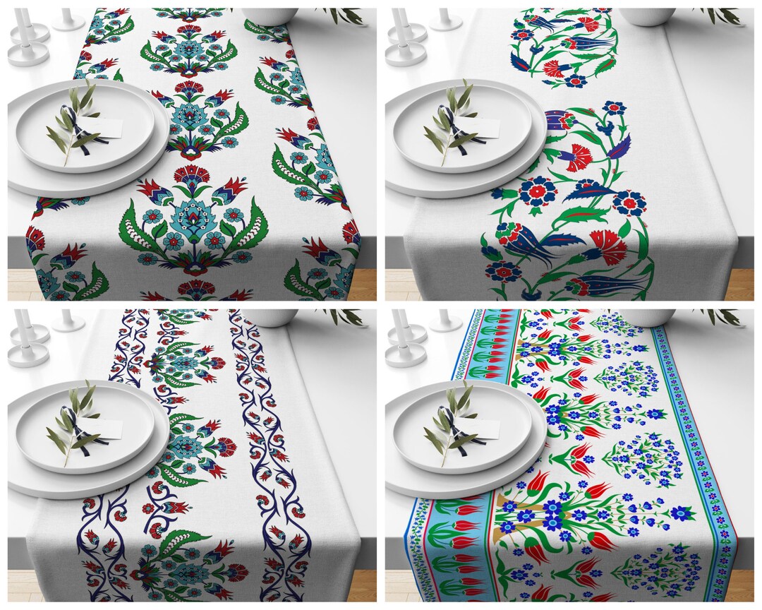 Turkish Tulip Table Runner|gobelin Tapestry Table Decor|auntentic Rug ...