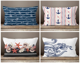 Nautical Sea Beach Cushion Cover/beach Ocean House Decor Pillow Case ...