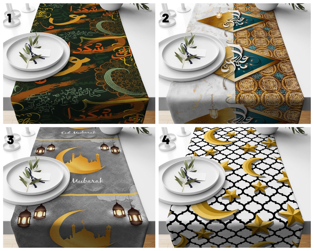 Islamic Ramadan Table Runner, Ramadan Kareem Table Cloth, Eid Mubarak ...