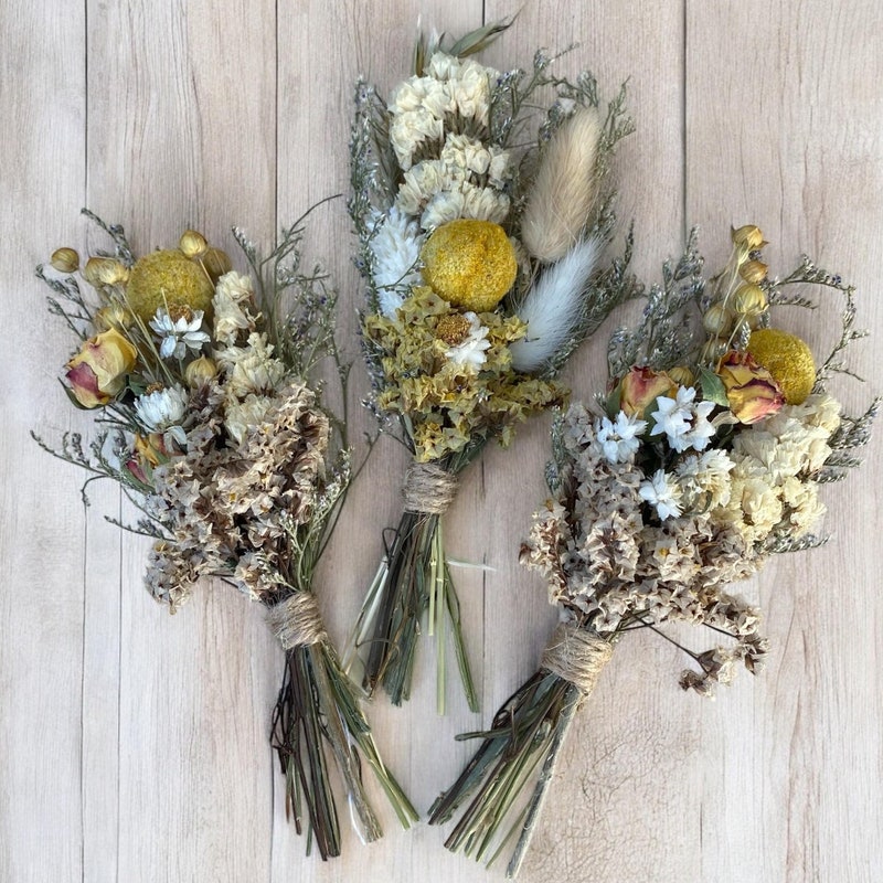 Dried Flower Yellow Bouquet - Etsy