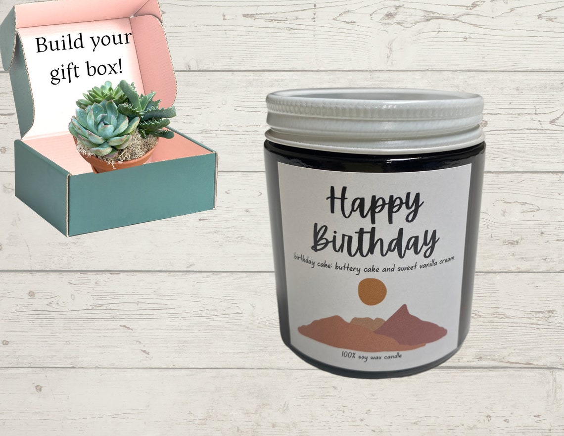 Build a Box Happy Birthday Candle Birthday Cake Soy Candle - Etsy