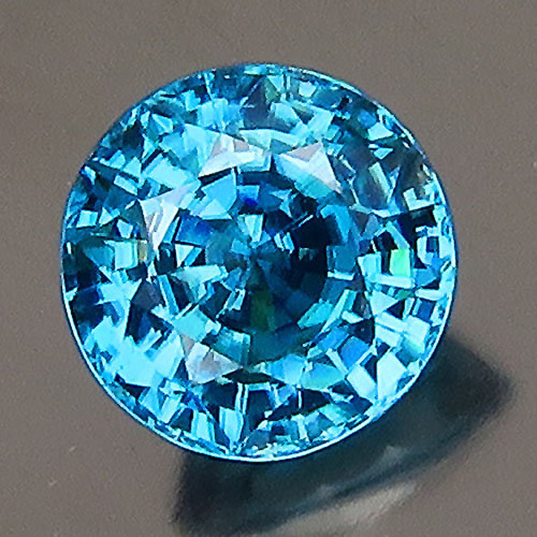 Circón Azul Redondo Natural 6.15ct - Etsy España