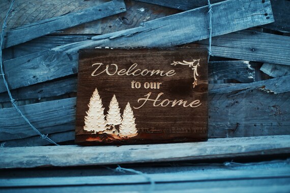 Welcome Home Wooden Sign New Home Gift - Etsy
