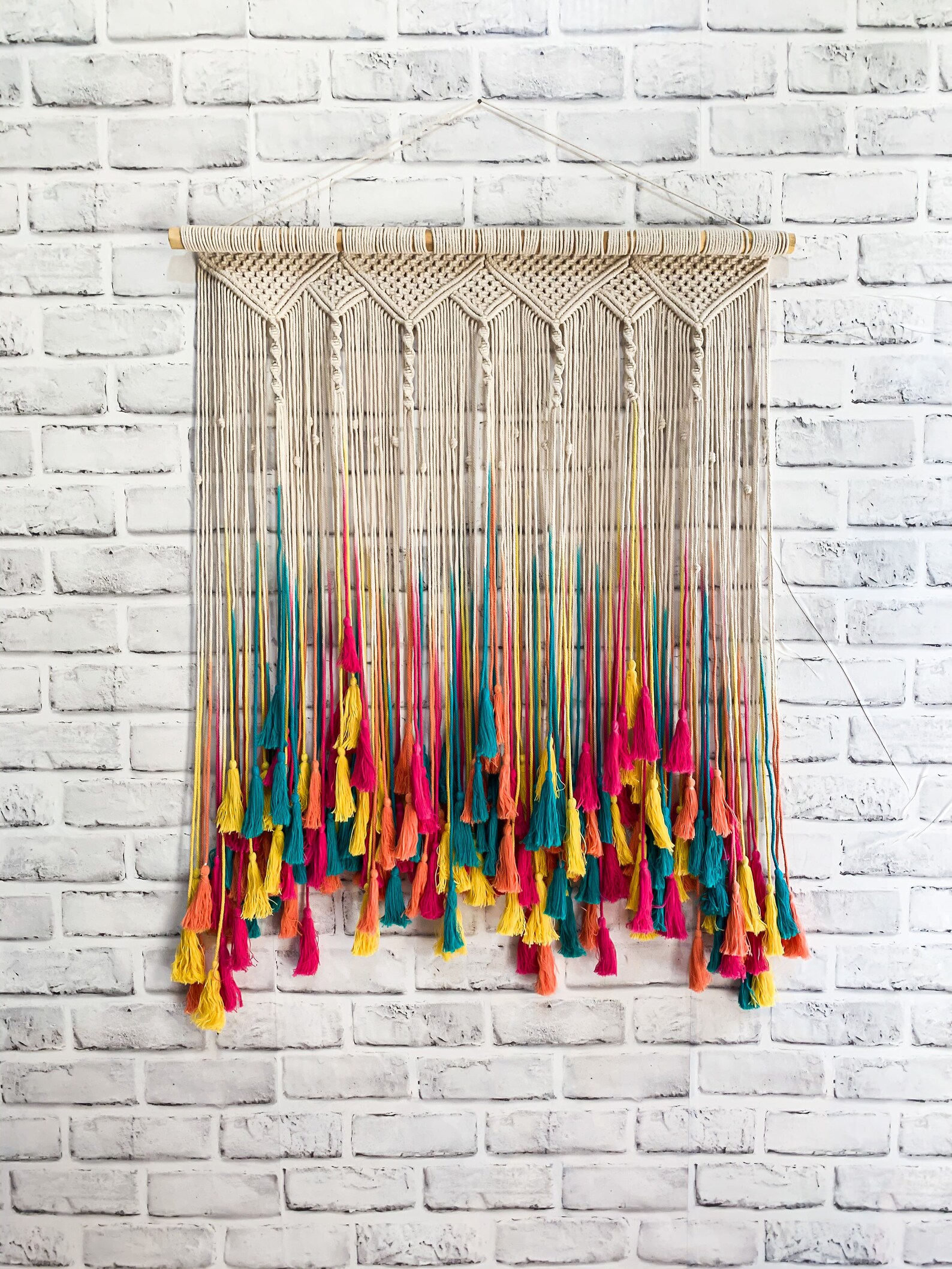 Multicoloured Macrame Tassels Wall Hanging/ Head Board - Etsy