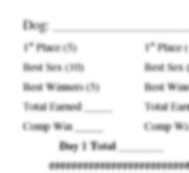 Dog Show Chart UKC Conformation Tracker - Etsy