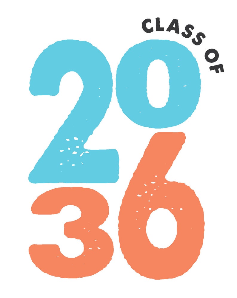 Class of 2036 Shirt Design BIG BOLD BLOCK School Graduate Vector Custom ...