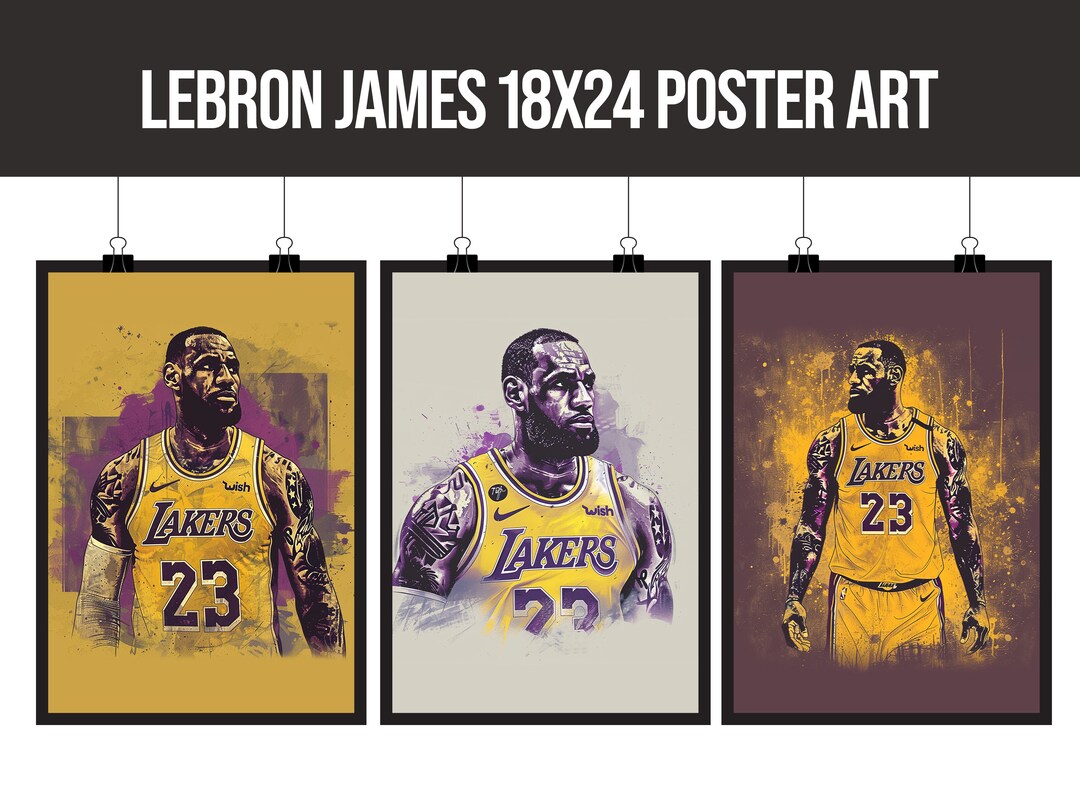Abstract Lebron James Posters, 18x24, Los Angeles Lakers, NBA (digital ...