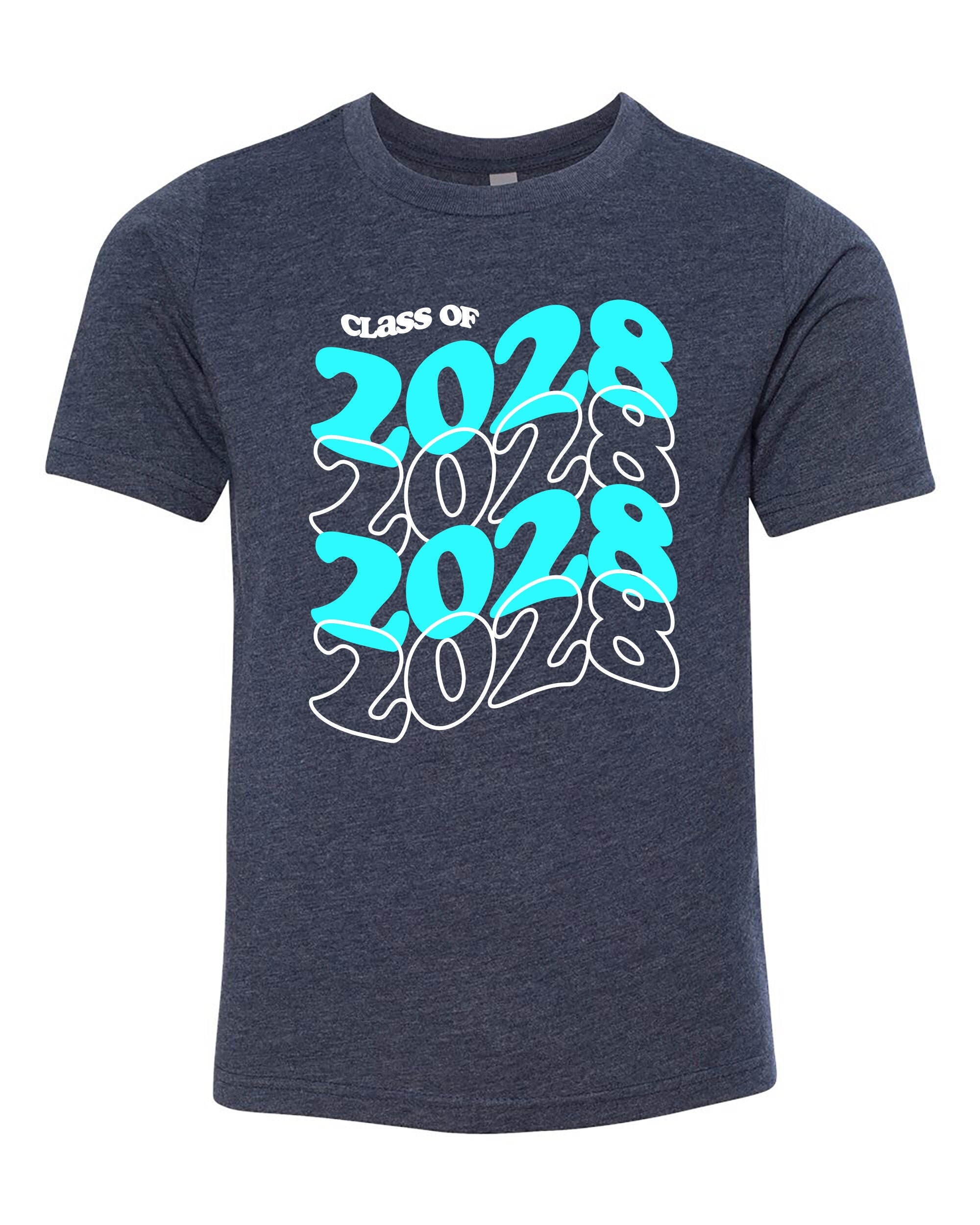 Class of 2028 Shirt Design RETRO GROOVY FUNKY School Graduate Vector ...