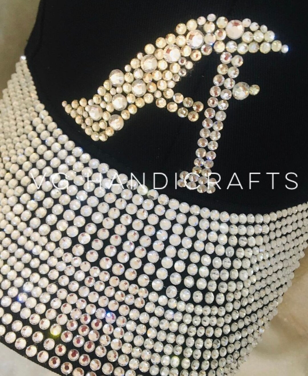Handmade Personalized Beaded Crystal Baseball Cap Rhinestone Cap Women ...
