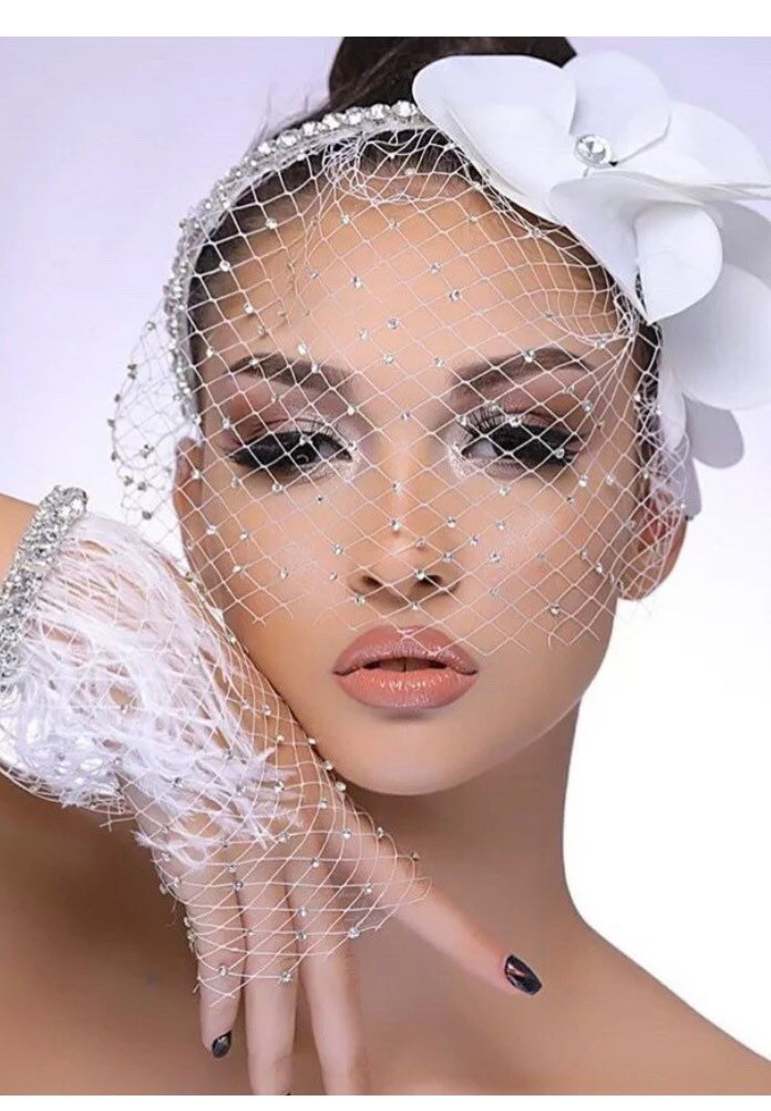 Wedding Headband, Birdcage Veil on Headband, Veil Hair Accessorize ...