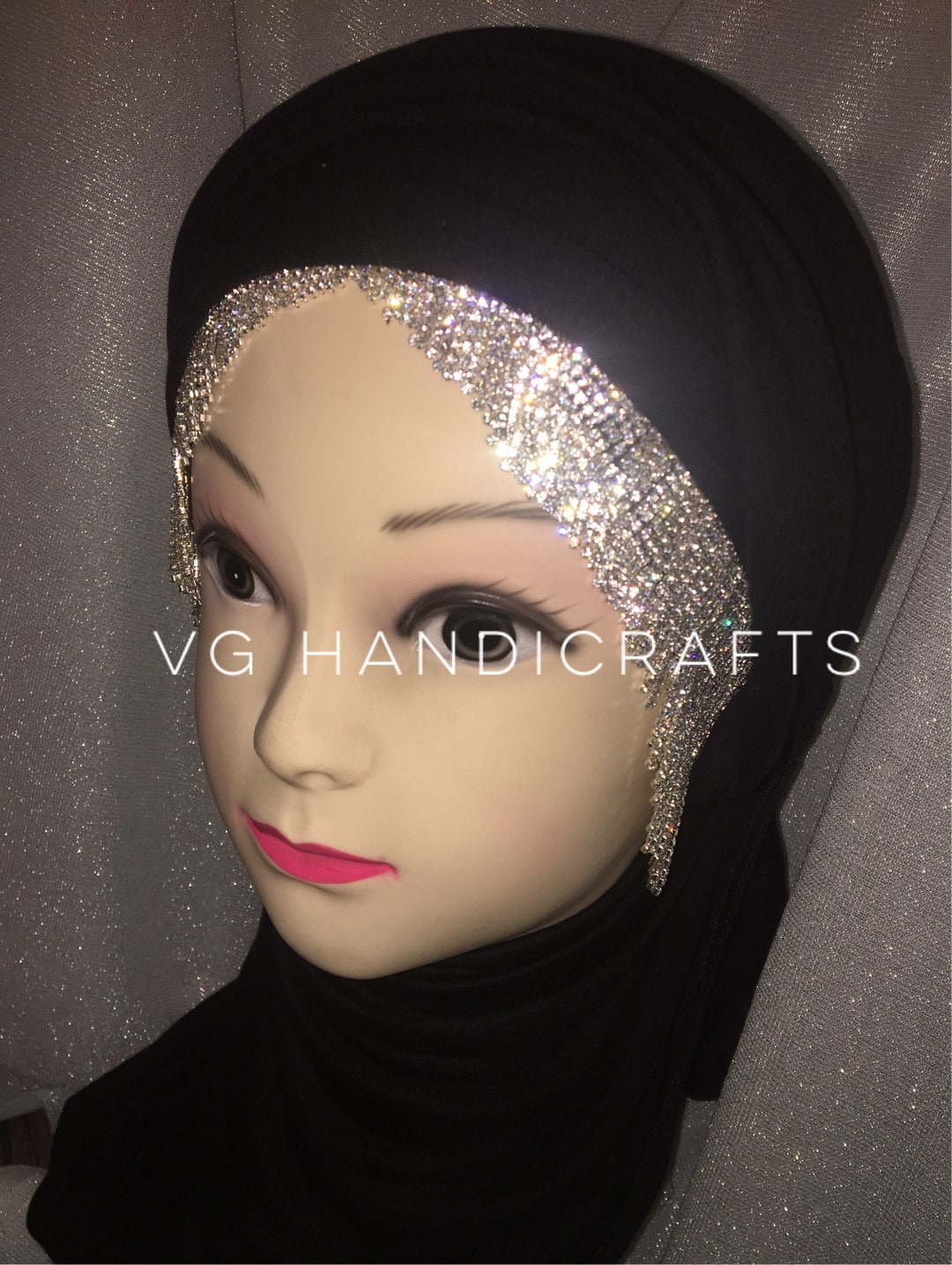 Crystal Embellished Muslim Headwear Beaded Exclusive Hijab - Etsy