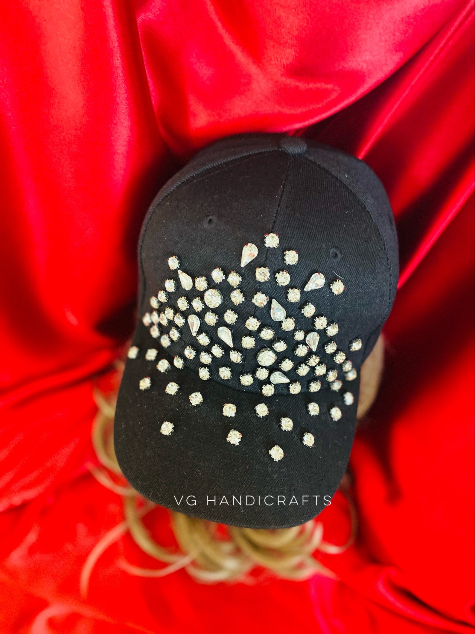 Handmade Beaded Crystal Baseball Cap Rhinestone Cap Women Hip-hop Hat ...