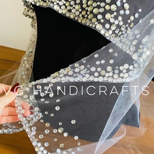 Women Wedding Crystal Shawl, Cape Bolero Jacket Tulle Cloak Tole Wrap ...