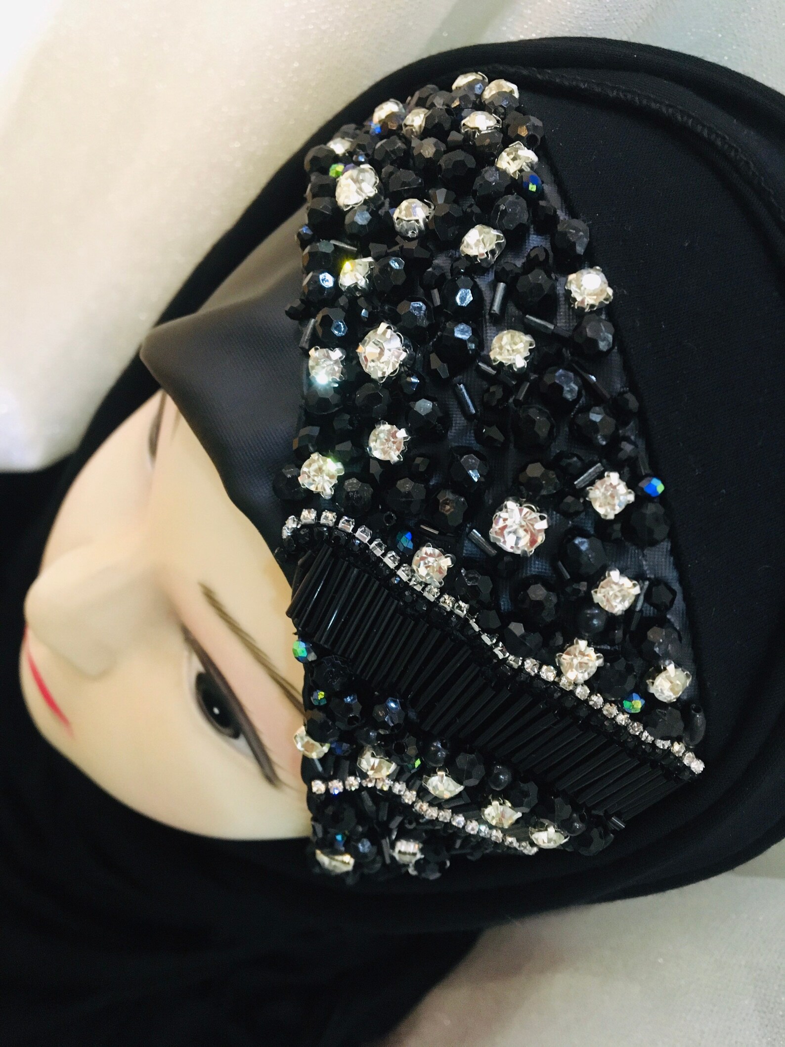 Crystal Embellished Muslim Headwear Beaded Exclusive Hijab - Etsy
