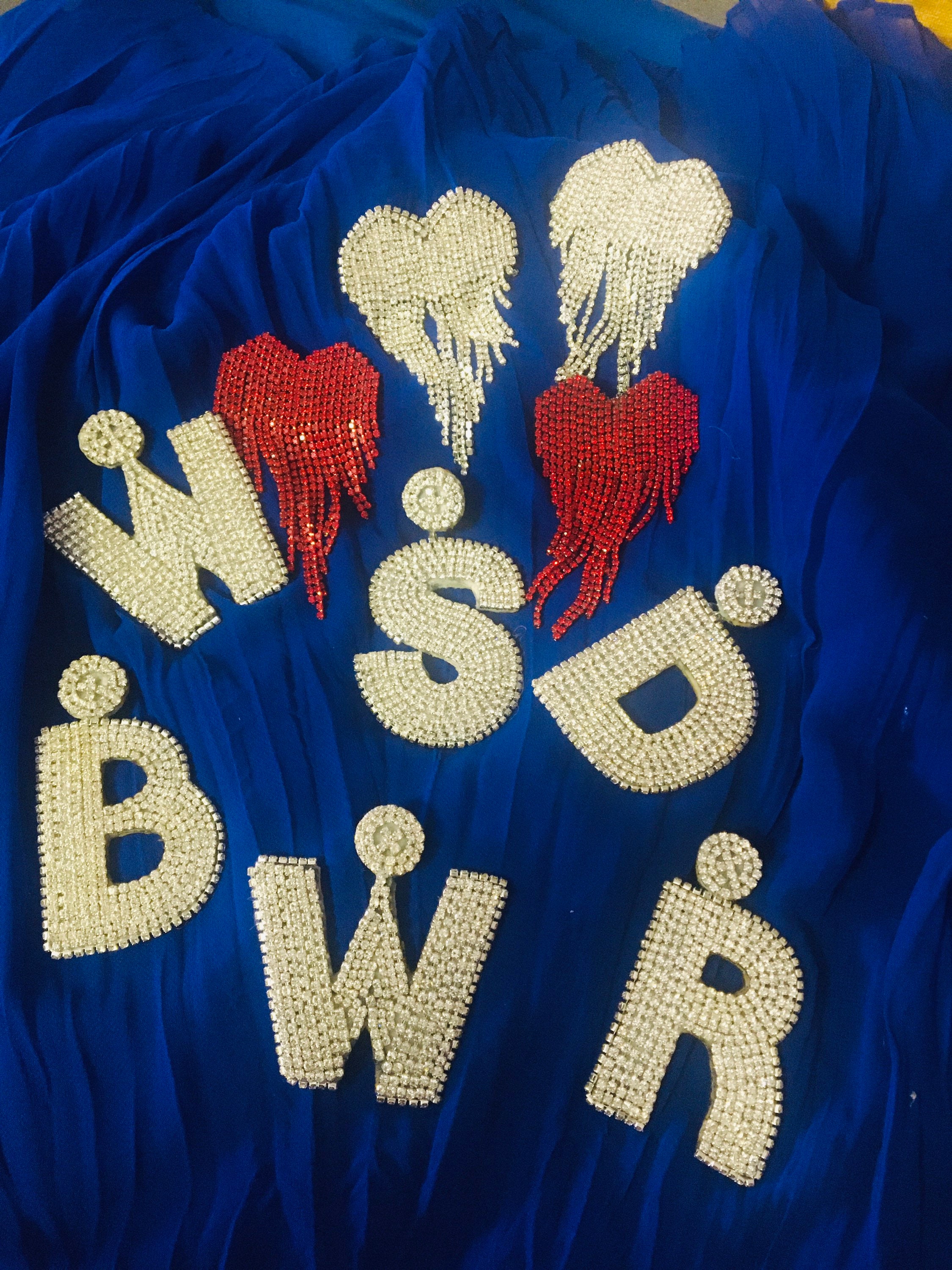 Handmade Personalized Letter Earrings, Rhinestone Earrings, Crystal ...