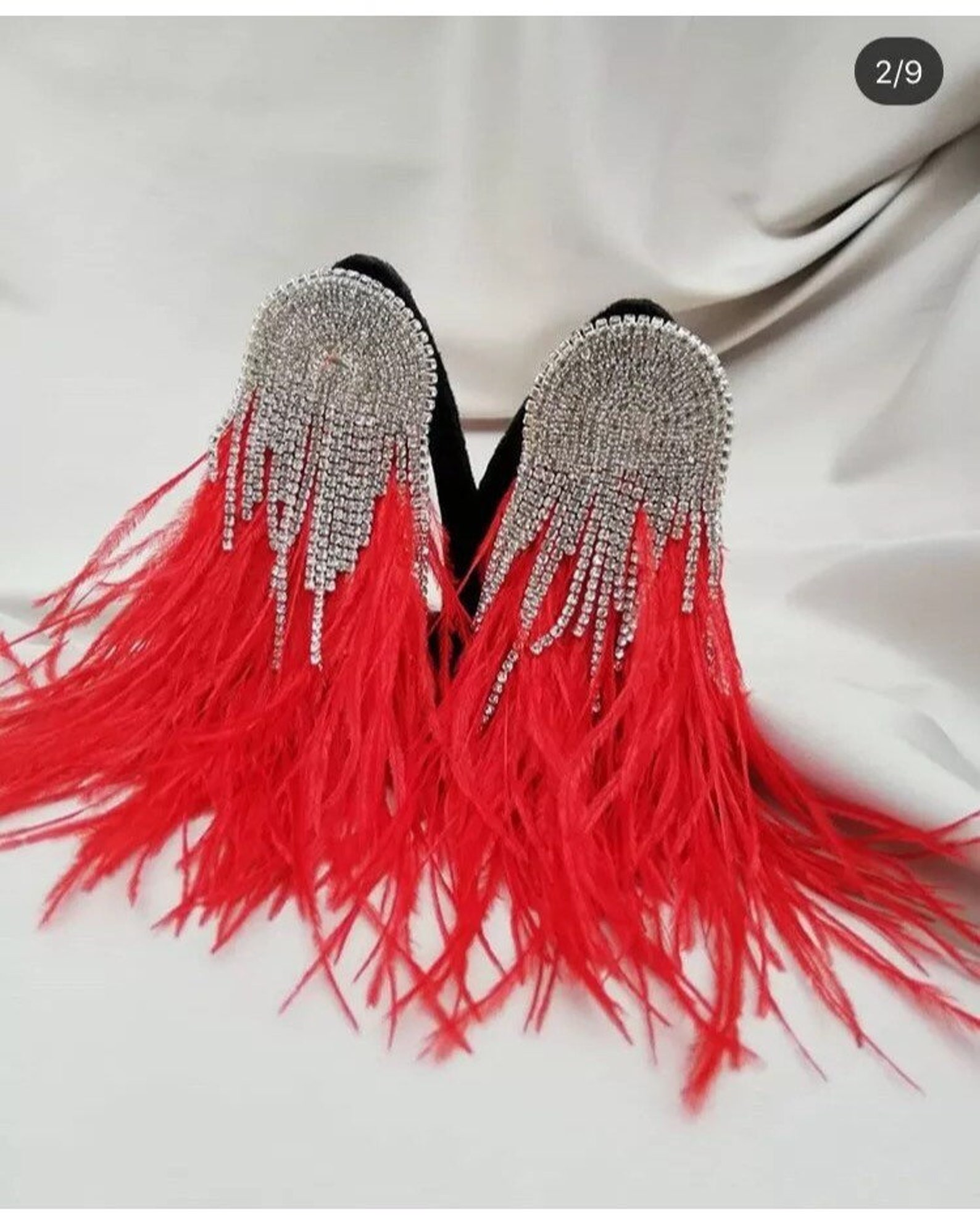 Lux Brands Style Handmade Feather Rhinestone Earrings All - Etsy