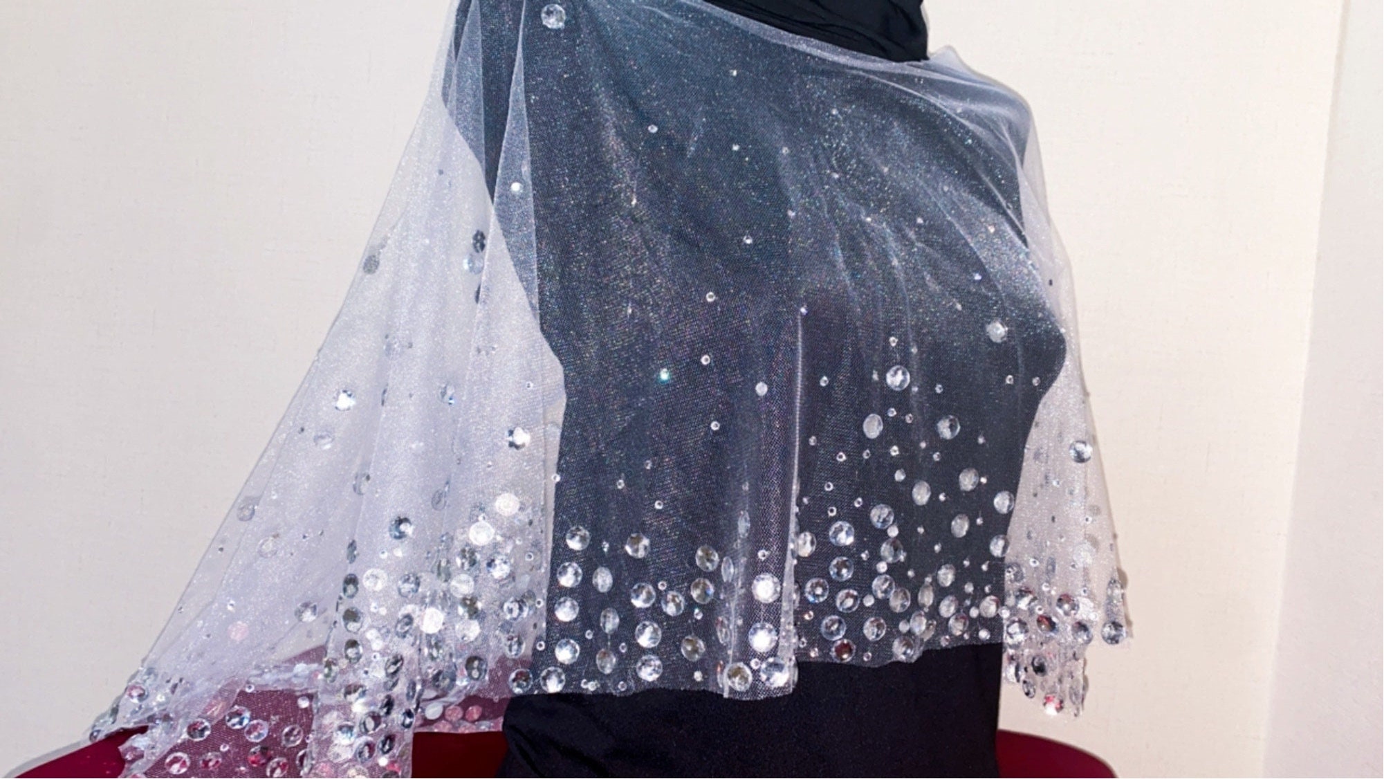 Women Wedding Crystal Shawl, Cape Bolero Jacket Tulle Cloak Tole Wrap ...