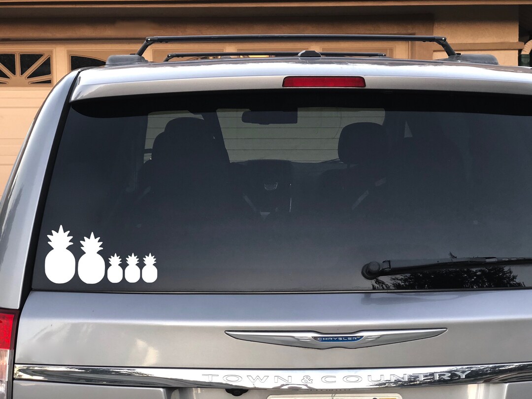 Pineapple Family Car Decal, Pineapple Car Decal, Tropical Decal for Car ...